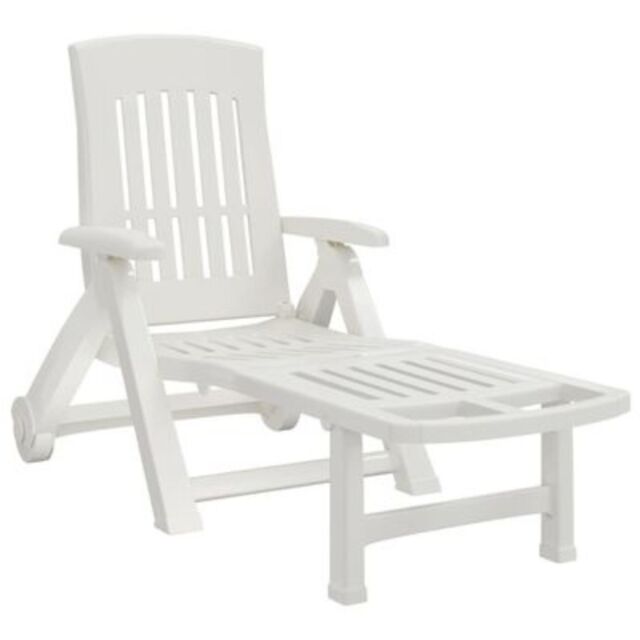 Folding Sun Lounger Sun Bed With Wheels Reclining Sun Chair Daybed Pp ...