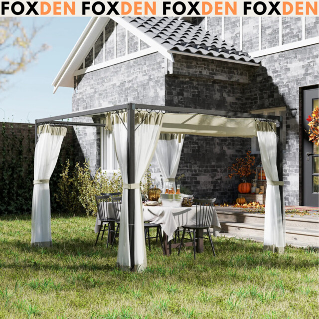 Pergola Canopy Square Aluminium Frame With Retractable Roof And by eBay ...