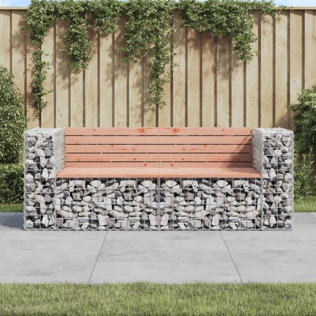 Garden Bench Outdoor Park Bench Gabion Design Impregnated Wood Pine by ...