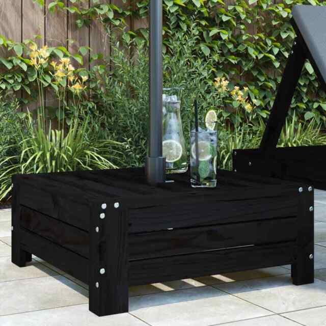 Vidaxl Parasol Base Cover Black Solid Wood Pine by eBay | ufurnish.com