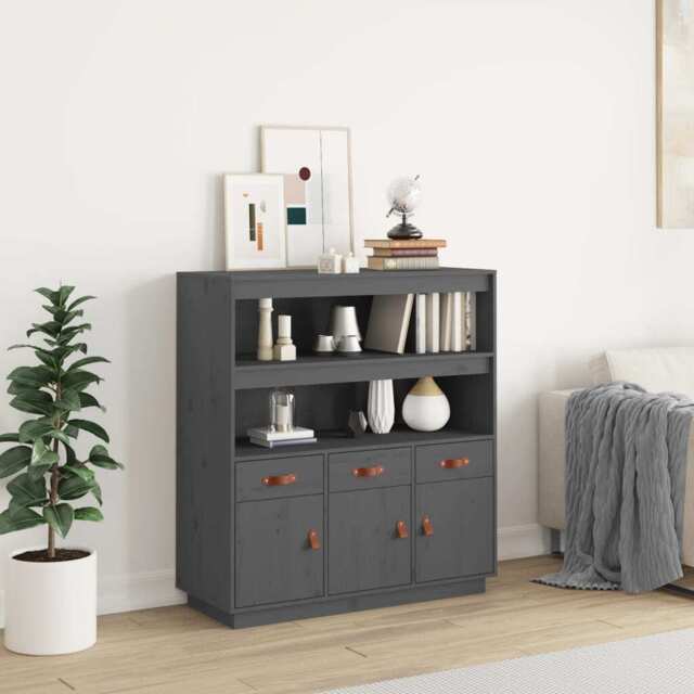 Solid Wood Pine Highboard Sideboard Storage Cupboard Multi Colours by ...