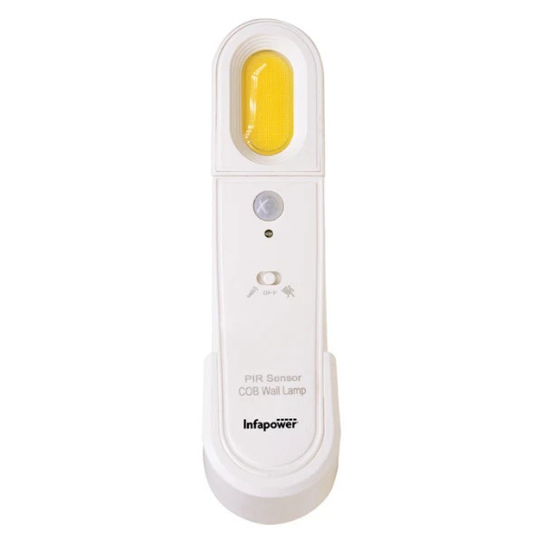 Infapower Sensor Cob [chip On Board] Led Wall Light W/3x Aaa - White ...