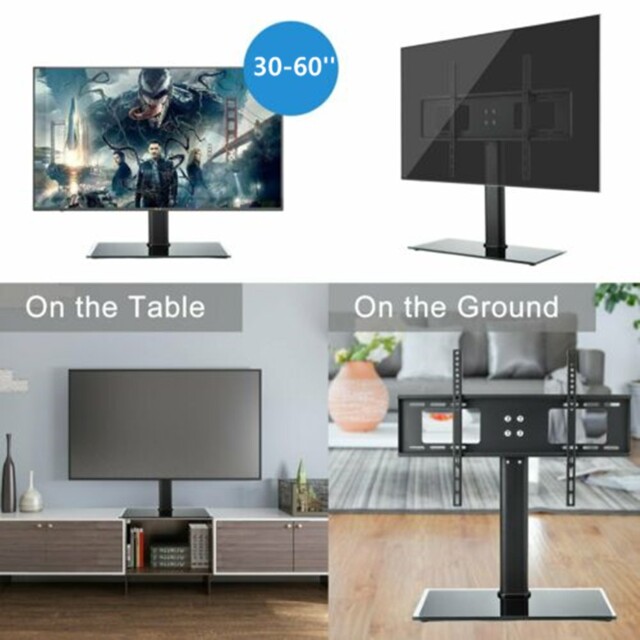 Universal Tv Stand Bracket Desk Top Monitor Table Mount Vesa For 30-60 ...