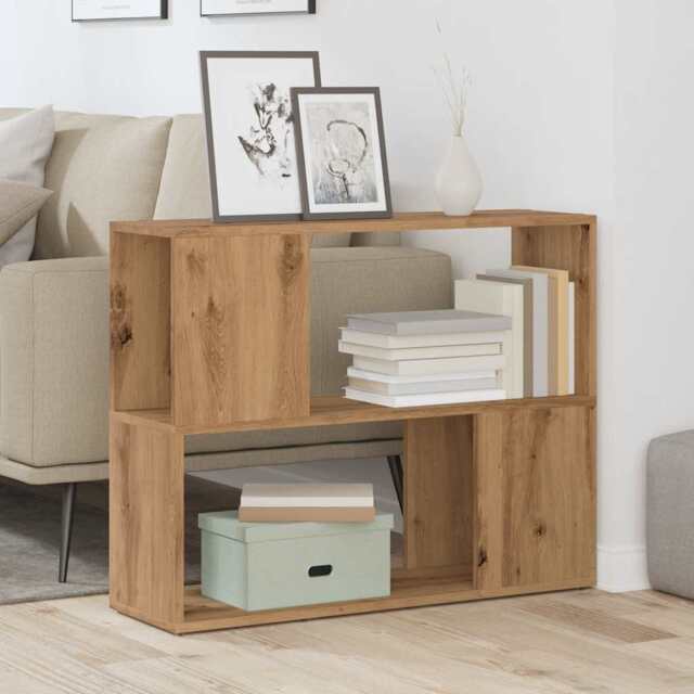 Rustic Wooden Artisan Oak 2-tier Bookcase Book Storage Cabinet Room by ...