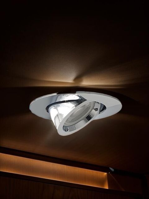 Large Chrome Gu10 Scoop Tilt Directional Recessed Ceiling Spotlight by ...