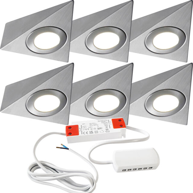 6x 2.6w Kitchen Pyramid Triangle Spot Light & Driver Stainless Steel by ...