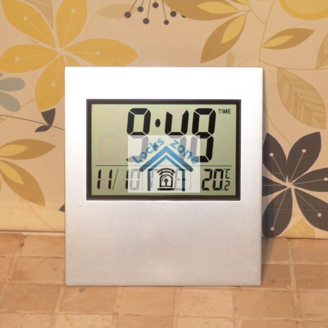 10 Large Digital Kenko Silver Clocks Time Calender Temperature Office ...