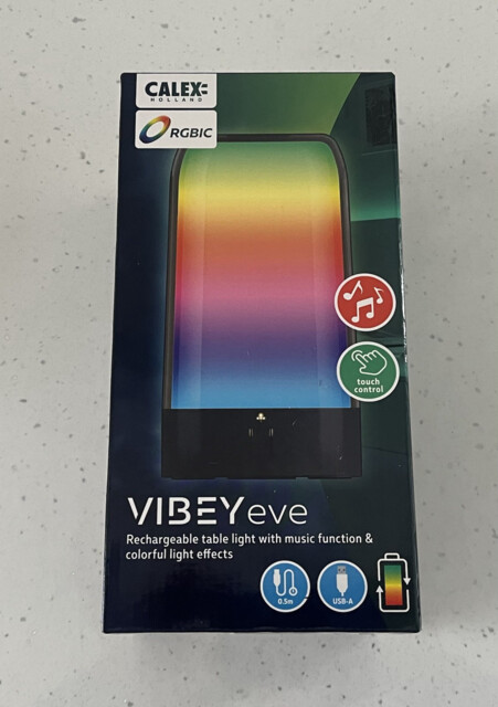 Calex Rgbic Vibey Eve Rechargeable Table Light + Light Effect + Music ...