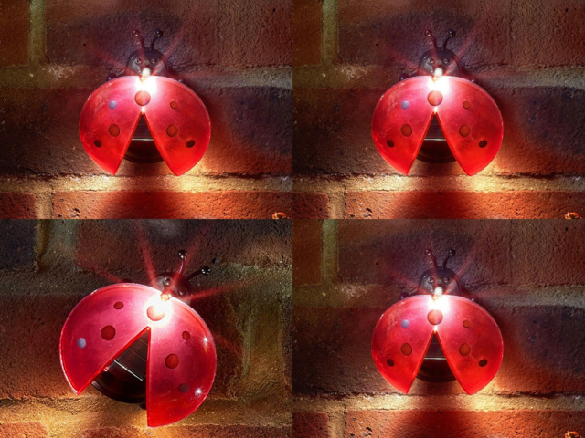 Smart Garden Lady Bug Light 4 Pack Solar Powered Led Lights Wall Mount ...