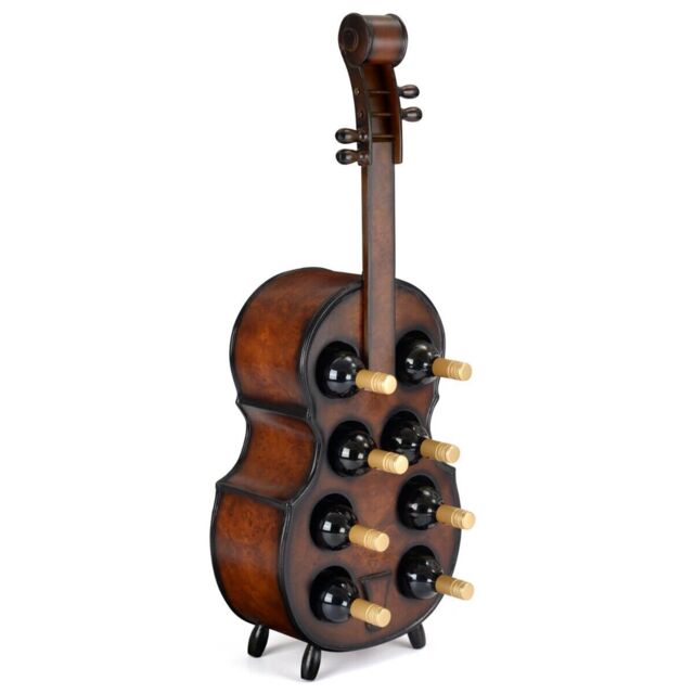 Cello Wine Rack Wooden 8 Bottle Holder With Mahogany Effect H101cm by ...