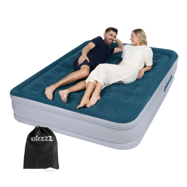 Double Inflatable High Raised Air Bed Mattress Airbed Built In by eBay ...