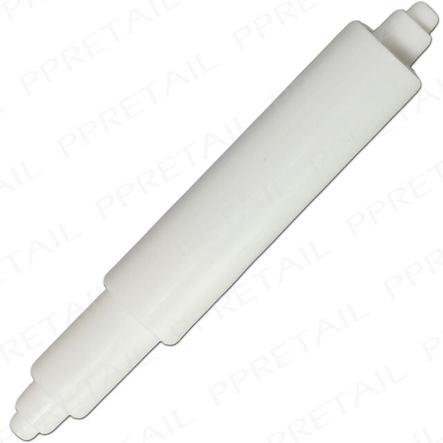 White Toilet Roll Spindle Spring Loaded Tissue Paper Loo Holder Roller ...