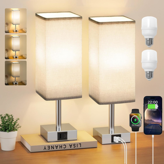 Aooshine Touch Bedside Lamps Set Of 2, Touch Bed Lamps With Usb-c+a by ...