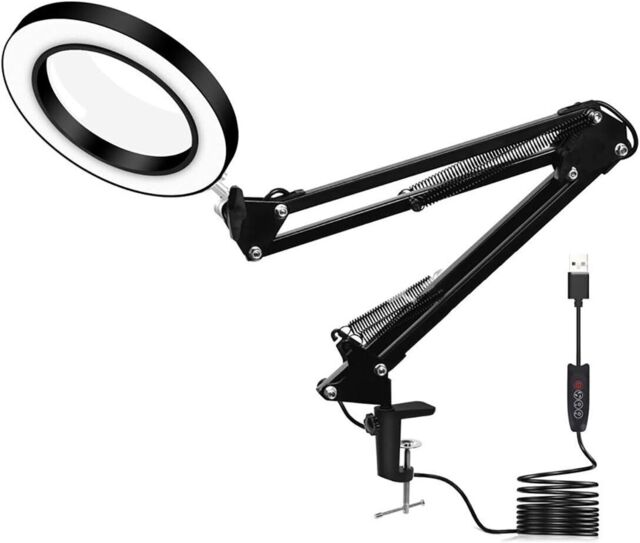 Led Magnifying Lamp,adjustable 10x Magnifier Desk Lamp With 3 Colors by ...