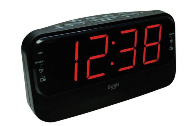 Bush Big Led Alarm Clock Radio - Black by eBay | ufurnish.com