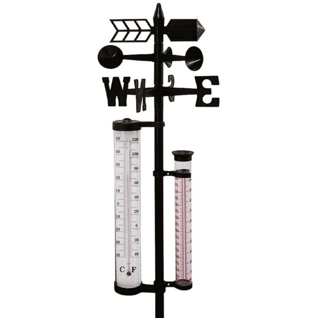 Garden Weather Station 145cm Rain Gauge Anemometer Thermometer Of by ...