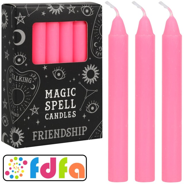 Something Different Pink Spell Candles X 12 Friendship Spiritual Gift ...