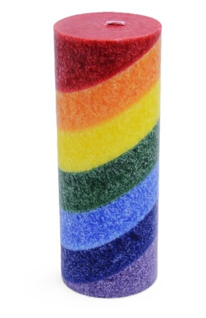 Rainbow Pillar Candle With Essential Oils Vegan Cork Coaster 100 Hour ...