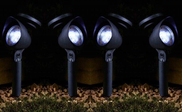 4pc Solar Led Spotlight Stake Patio Pathway Large Lighting Garden by ...