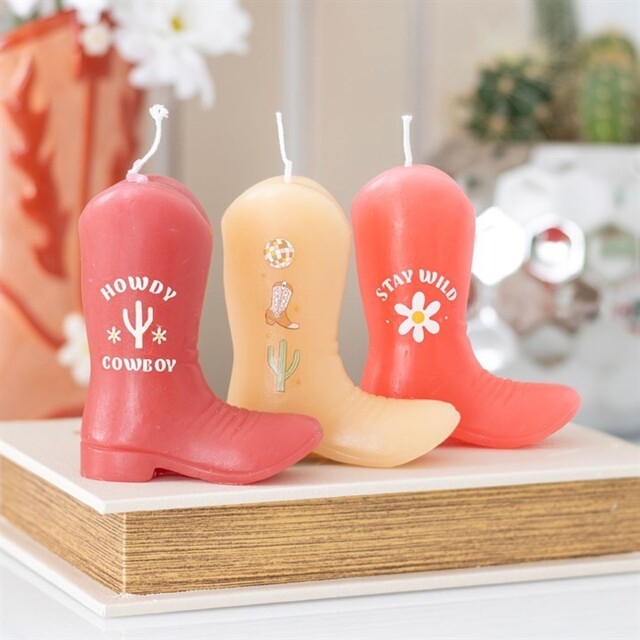 Set Of 3 Cowboy Boot Candles by eBay | ufurnish.com