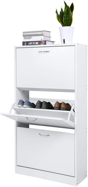 Mondeer Shoe Cabinet Cupboard Shoe Storage Organizer 3 Drawer Hallway ...