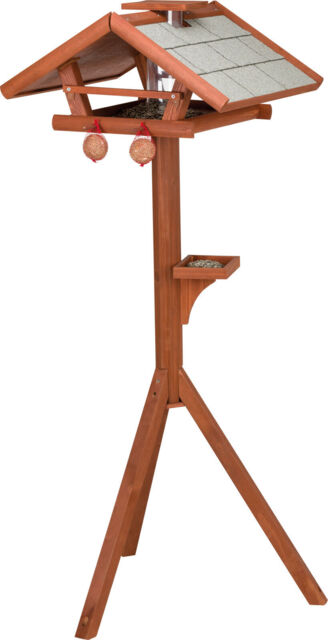 Bird Feeder House Stand Silo Wooden Birdhouse Roof Overhang Birdhouse ...