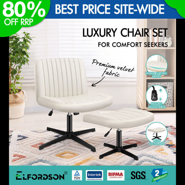 Elfordson Office Chair Computer Executive Seat Work Ottoman Velvet by ...