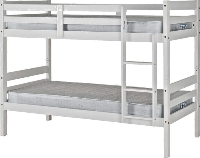 Panama 3ft Bunk Bed Whitewash Pine 90cm With Ladder Slatted Base by ...