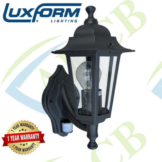 Luxform Lighting Orlando 230v Garden Wall Light Up In Black With Pir by ...