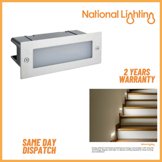 Seina Led Plain Brick Guide Light Ip44 Cool White Waterproof Lights by ...