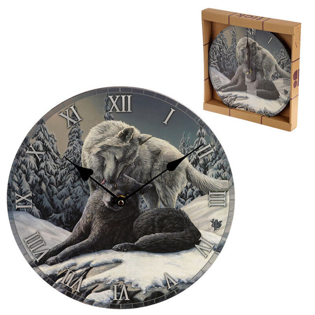 Fantasy Lisa Parker Design Snow Kisses Wolf Wall Clock 30 Cm Diameter ...