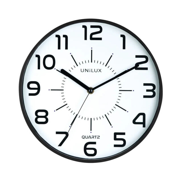 Unilux Pop Battery Clock Black 400094281 by eBay | ufurnish.com