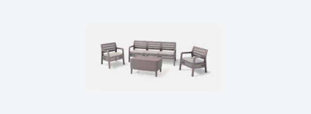Keter Delano 5 Seater Lounge Set With Storage Table, Cappuccino by eBay ...