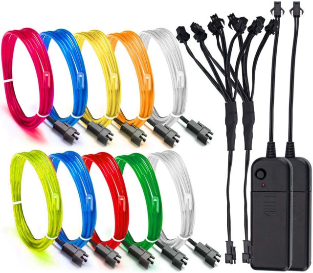 Aria El Wire Neon Lights Kit 2 Pack 8 Colors With Battery Box For by ...