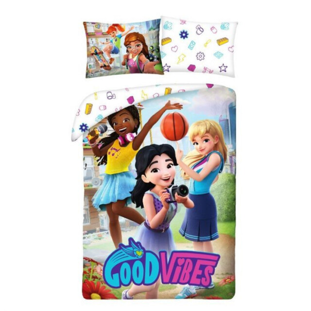 Kids Bedding Set, Lego Friends, Good Vibes, 140 X 200 Cm, 70 X 90 Cm by ...