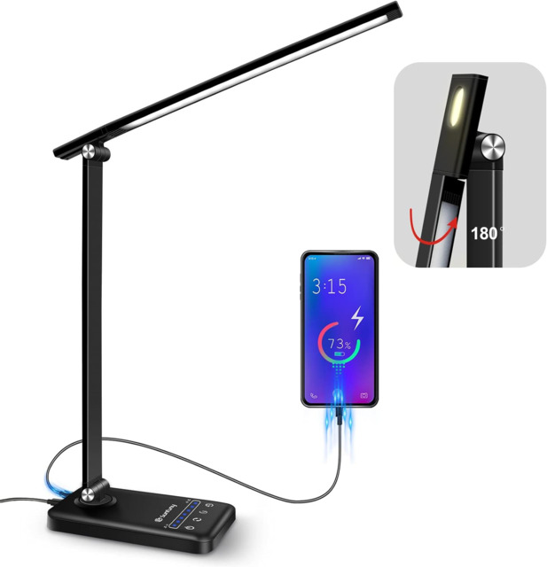 Led Desk Lamp, Cordless Reading Table Lamp With Usb Charging Port, 5 by ...