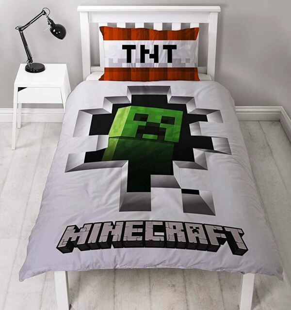 Minecraft 'dynamite' Single Panel Duvet Cover Reversible Bedding Set by ...