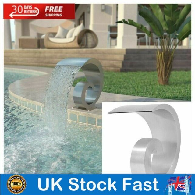Waterfall Pool Fountain Stainless Steel Water Feature Garden Pond by ...