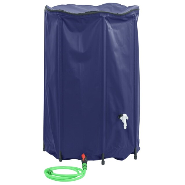 Blue 1000l Collapsible Pvc Water Tank With Tap For Garden & Home Use by ...