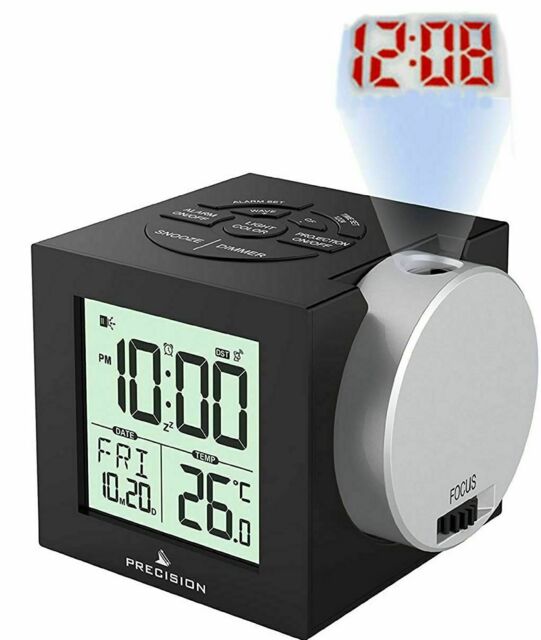 Precision Black Radio Controlled Projection Digital Alarm Bedside by ...