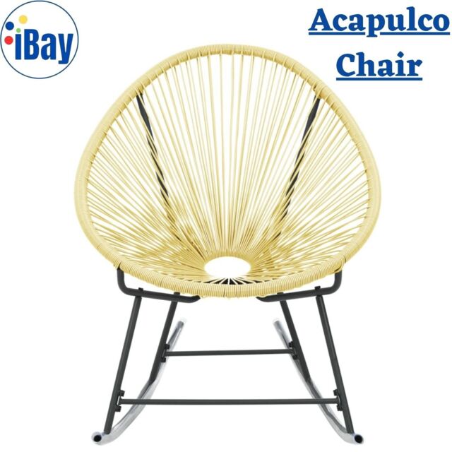 Stylish Poly Rattan Acapulco Rocking Chair Garden Chairs Beige Color by ...