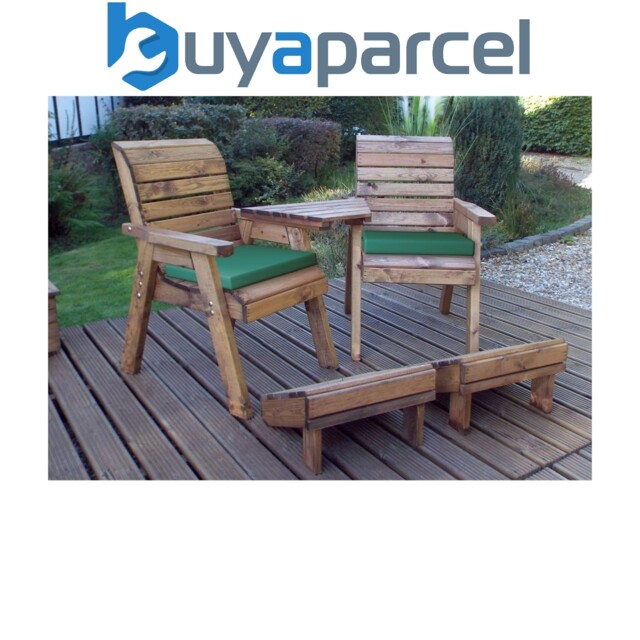 Charles Taylor Deluxe Wooden Angled 2 X Chair Lounger & Footstool by ...