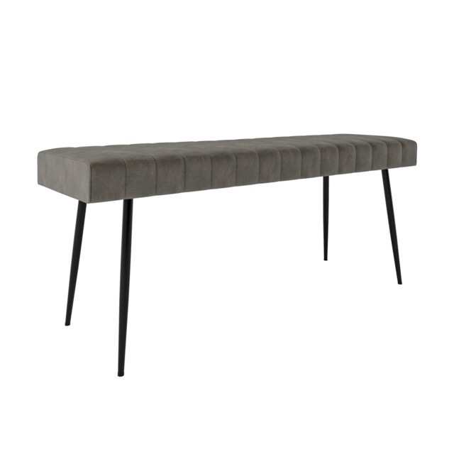 Large Dove Grey Faux Leather Dining Bench - 120cm - Seats 2 - Loga by ...