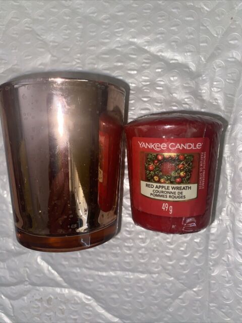 1 Yankee Candle Samplers Votive Candle, Red Apple Wreath, With Glass by ...