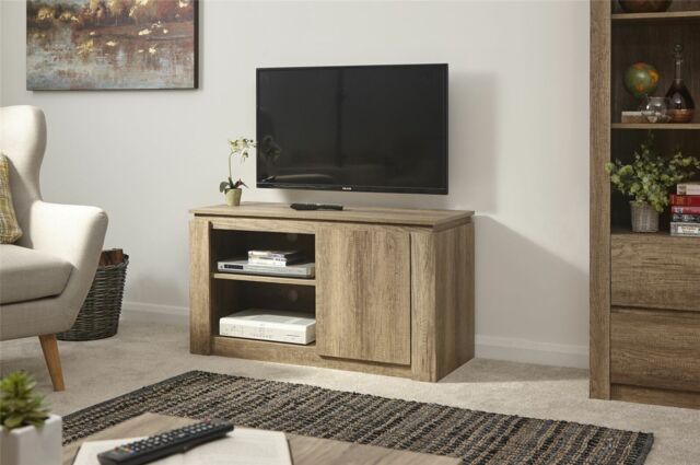 Canyon Dark Oak Compact Tv Unit With Cupboard by eBay | ufurnish.com