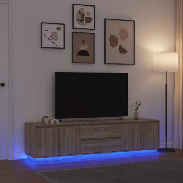 Modern Wooden Large 76 Inch Tv Tele Stand Unit Cabinet With Led Lights ...