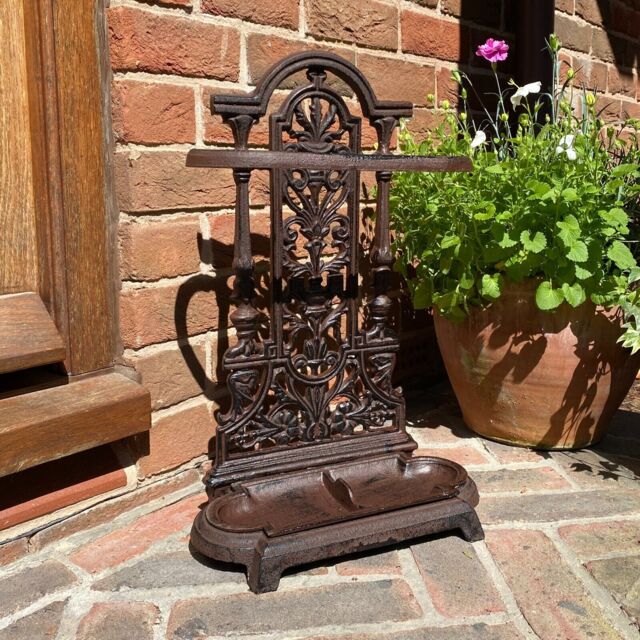 Umbrella Stand Cast Iron Ornate Brolly And Walking Stick Vintage by ...