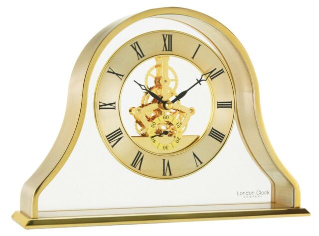 Gold Tone Quartz Battery Skeleton Mantel Clock By London Clock Co by ...