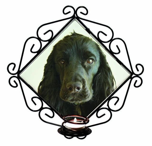 Black Cocker Spaniel Dog Wrought Iron Wall Art Candle Holder, Ad-sc8ch ...