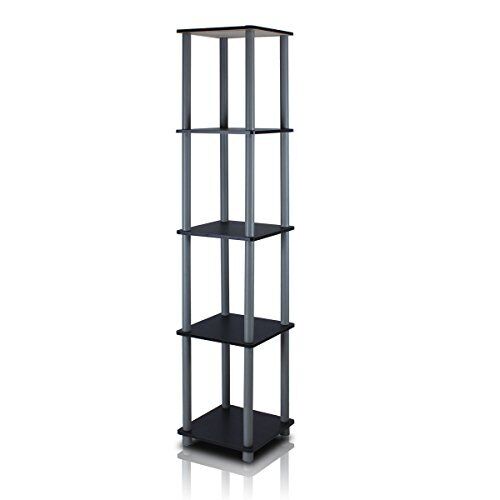 Tall Bookcase Shelf 5 Tier Narrow Display Unit Bookshelf Storage by ...